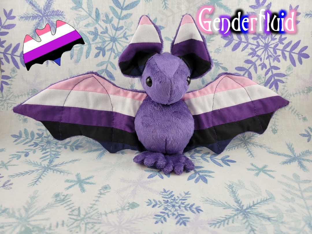 Genderfluid Batling! - Stuffed Plush Bat, Made to Order, Unique Gift ...