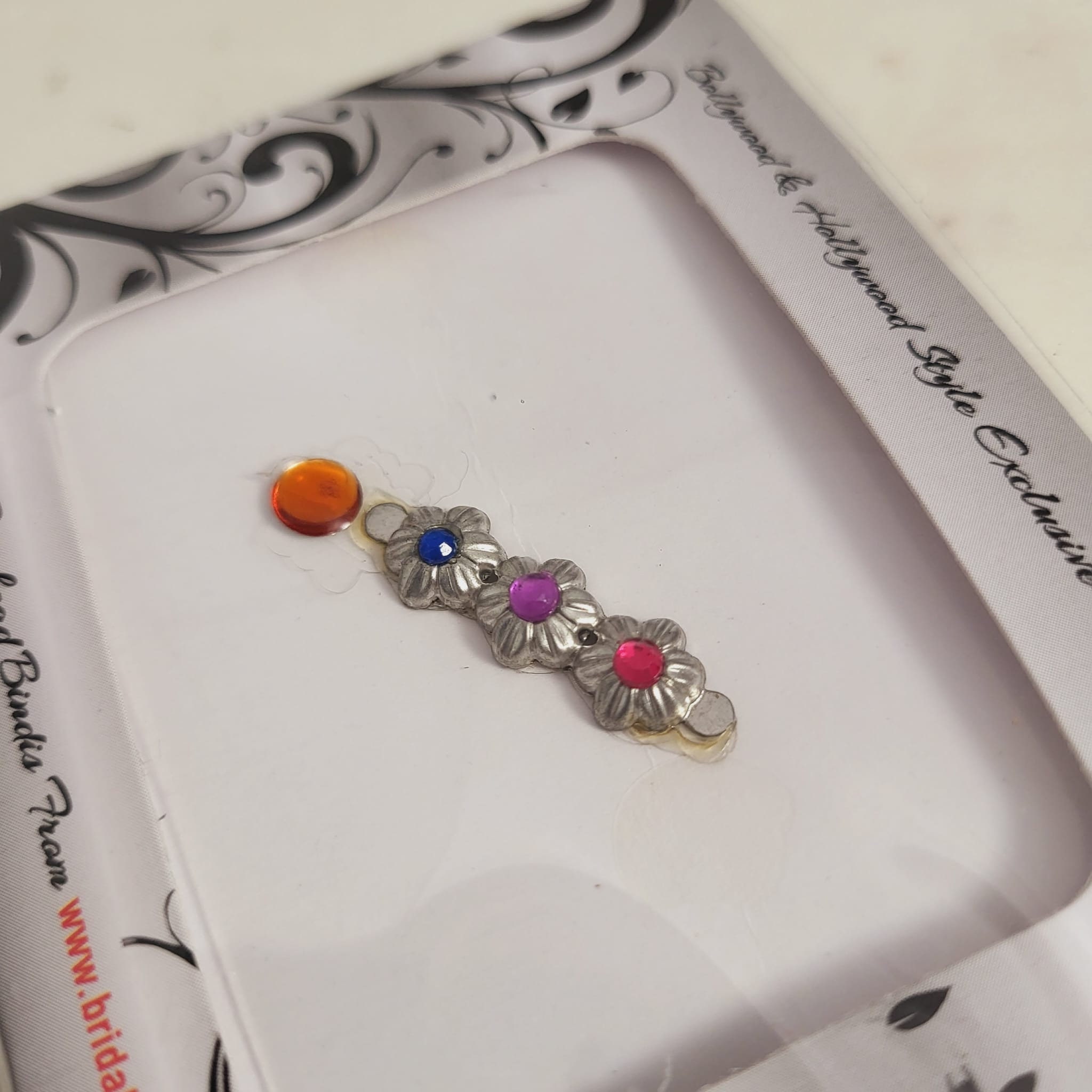 Long Silver, Purple Pink Blue Orange Premium Bindi . Pretty Fancy Bindi ...