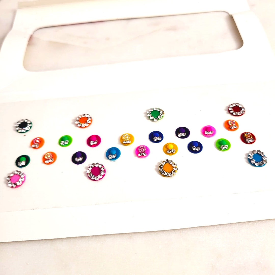 25 Face Round Bindi Crystal Bindi Jewelry Sticker - Bridal Bindis ...
