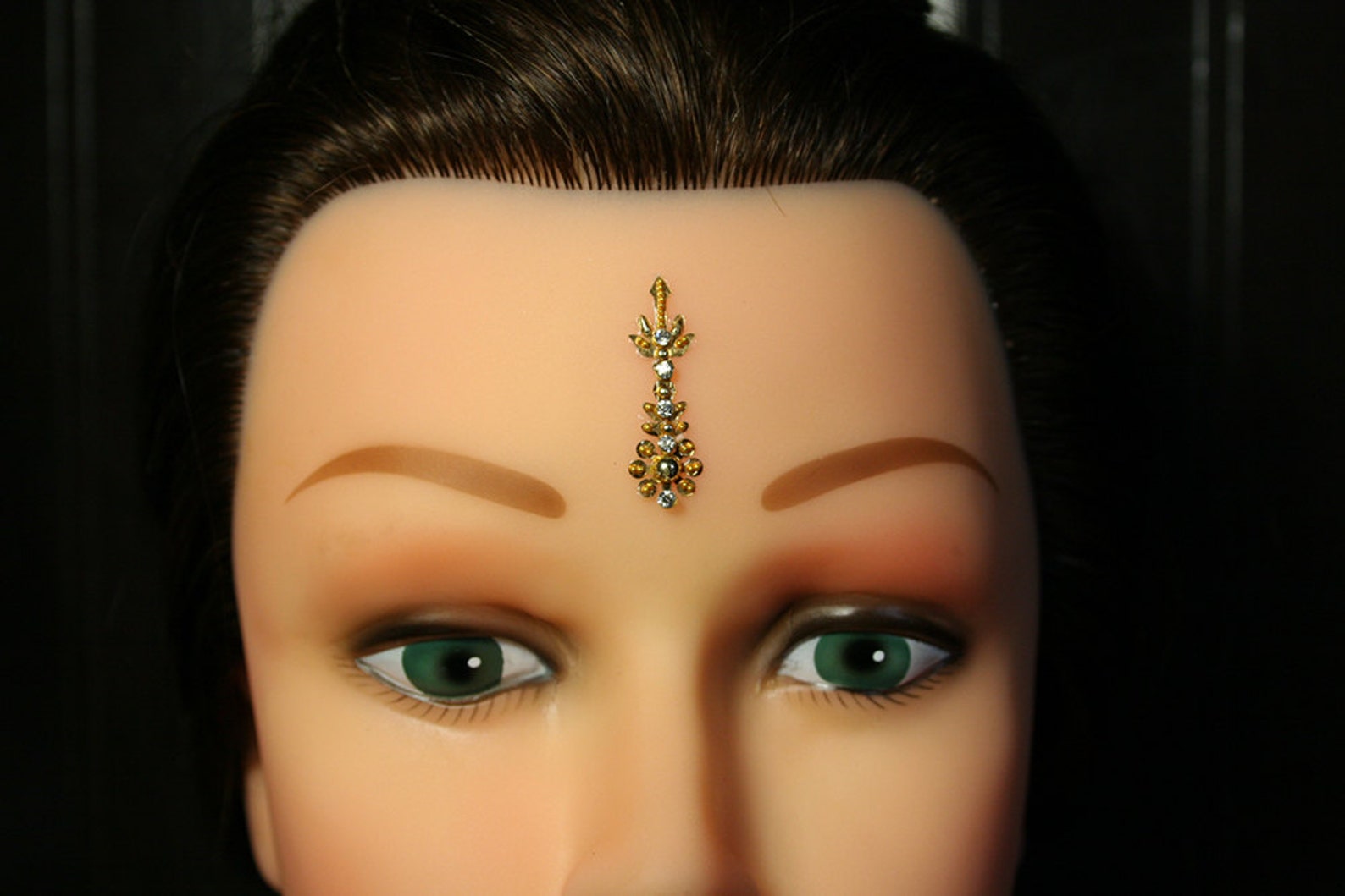 10 Long Gold Premium Bindis With Crystals. Pretty Fancy Bindi - Etsy