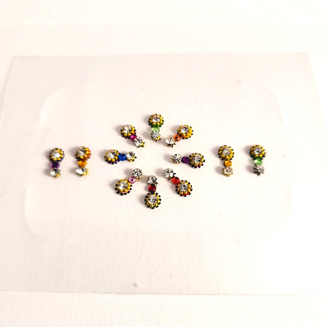 Shooting Stars 12 Pack Bindis. Full Rhinestone Crystal Bindis in Red ...