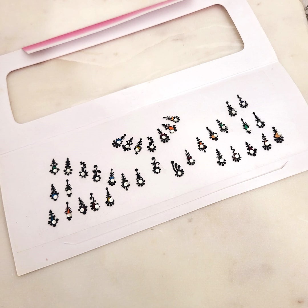 36 Crystal Velvet Bindis Forehead Bindi Stickers - Designer BINDIS - Etsy