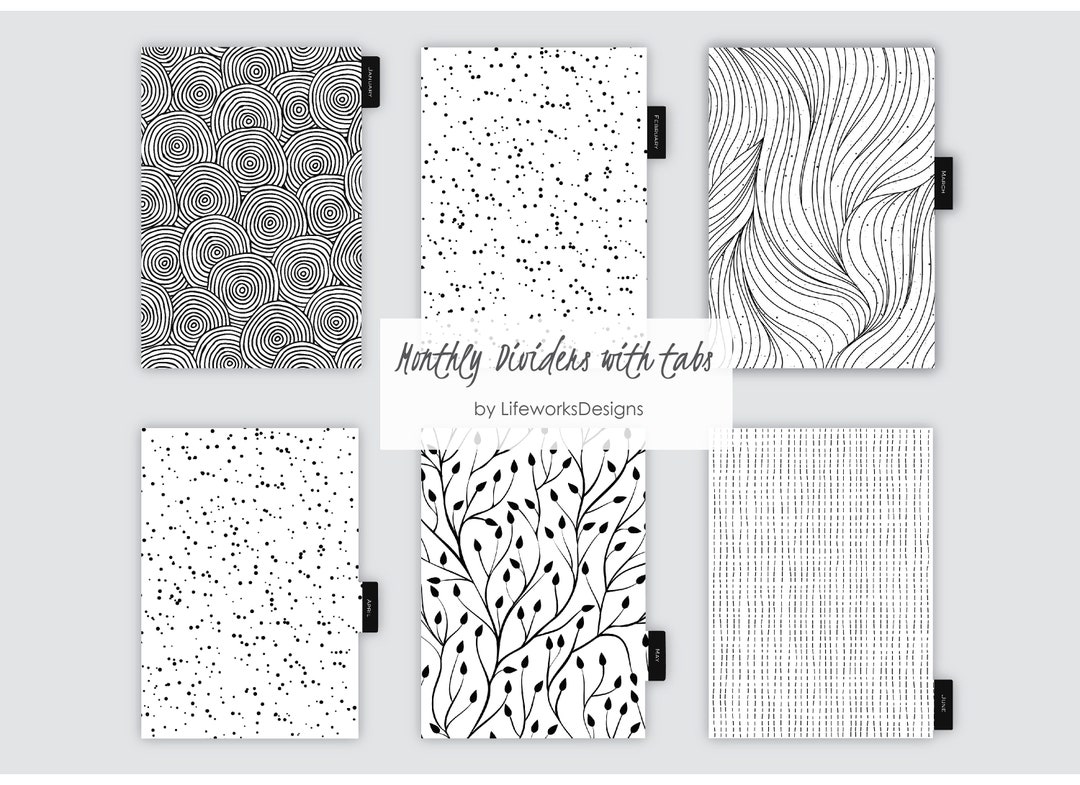 Junior Dividers With Mylar Tabs For: Arc, Tul, Levenger, Circa, Binder ...