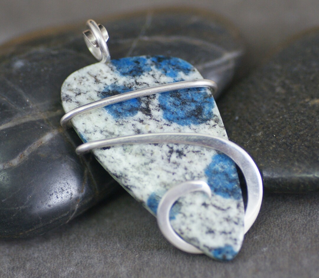 K2 Jasper Freeform Cold Forged Sterling Silver Pendant - Etsy