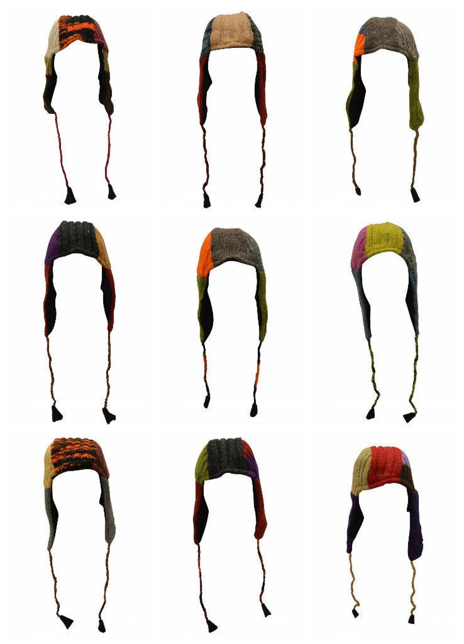 Handmade Knit 100% Wool Funky Unisex Multi Colour Tassel - Etsy UK