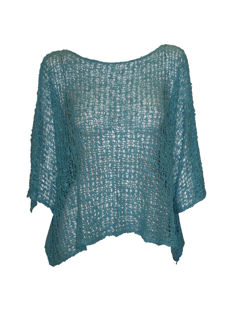 Womens Crochet Oversized Knit Top Batwing Boho Cover up Free - Etsy