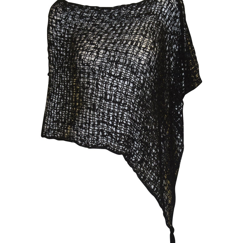 Boho Tassel Shawl Black - Etsy UK