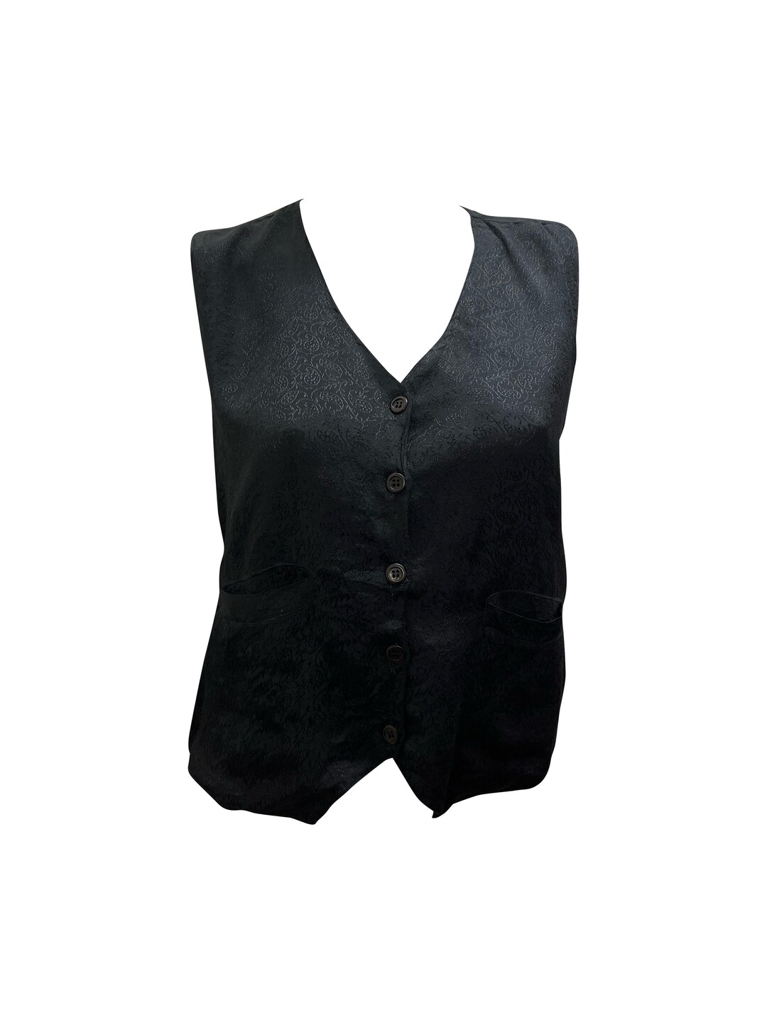 Boho Satin Paisley Waistcoat Vintage Style Embroidered Front Pocket ...