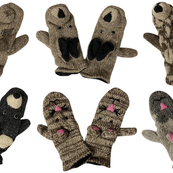 Animal Mittens - Etsy