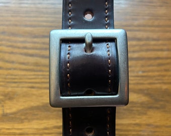 One-piece Navy Shell Cordovan Leather Belt 1.25'' W Made in USA - Etsy