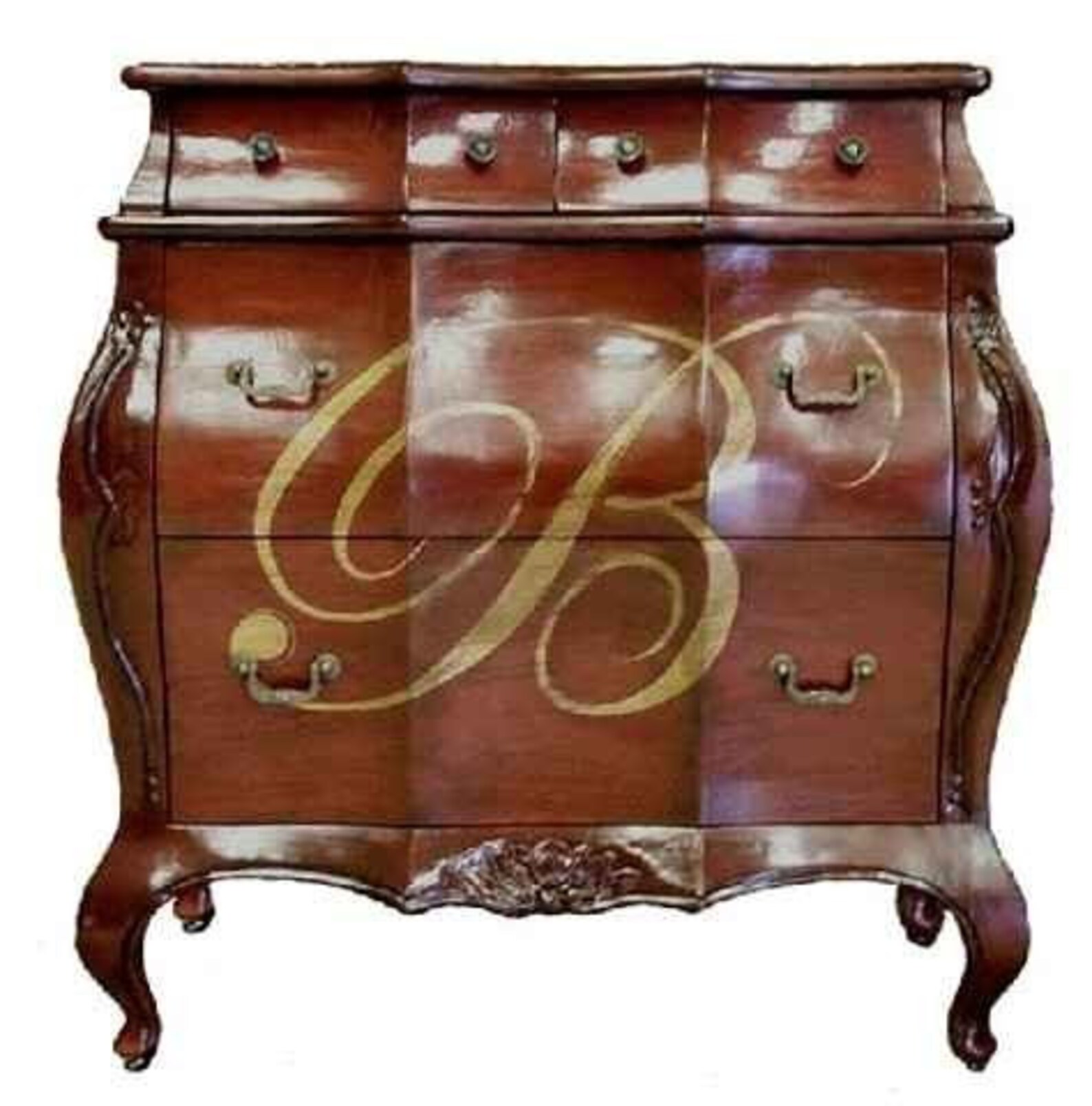 Monogrammed Dresser, Chest of Drawers, Whimsical Furniture, Gold Leaf ...