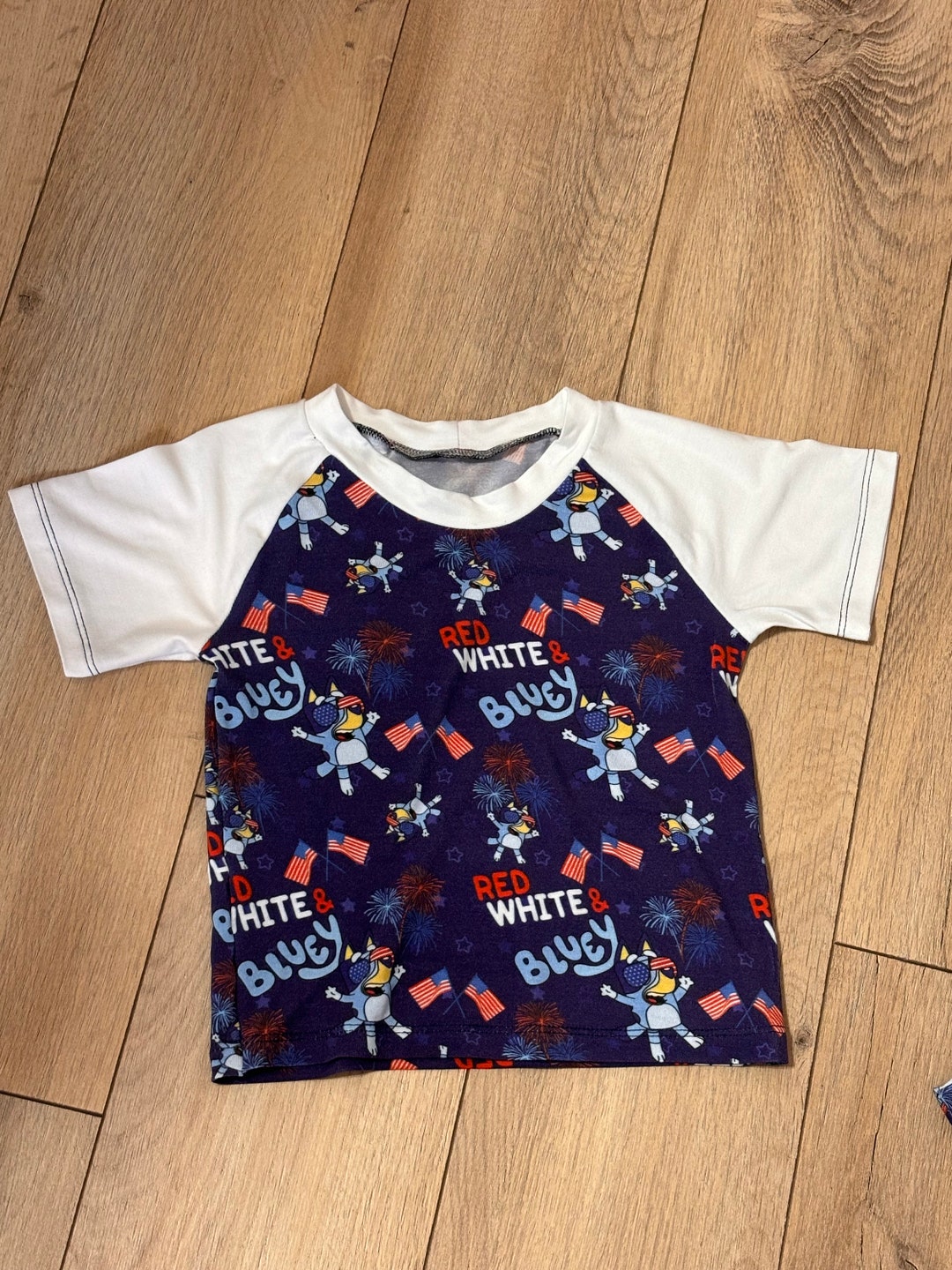 Bluey Bamboo, Red White and Bluey, July 4th, Holiday Size 2T - Etsy