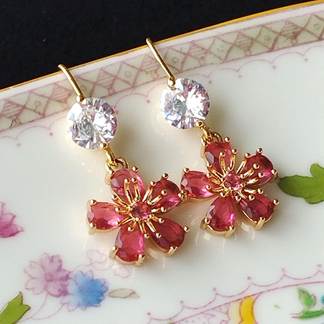 Regency Earrings Flower, Georgian Earrings, Jane Austen, Regency Re ...