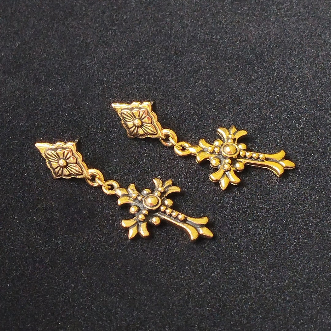 Tudor Cross, Renaissance Cross Earrings, Tudor Re-enactment, Tudor ...