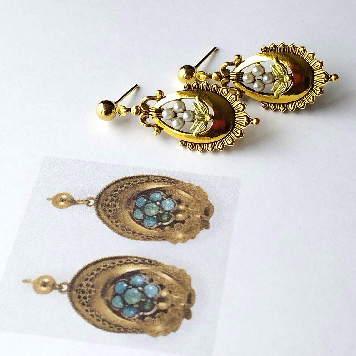 Victorian Reproduction Earrings, Historical Replica, Vintage Earrings ...