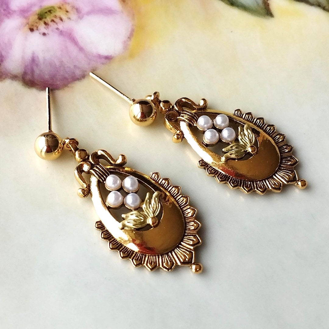 Victorian Reproduction Earrings, Historical Replica, Vintage Earrings ...