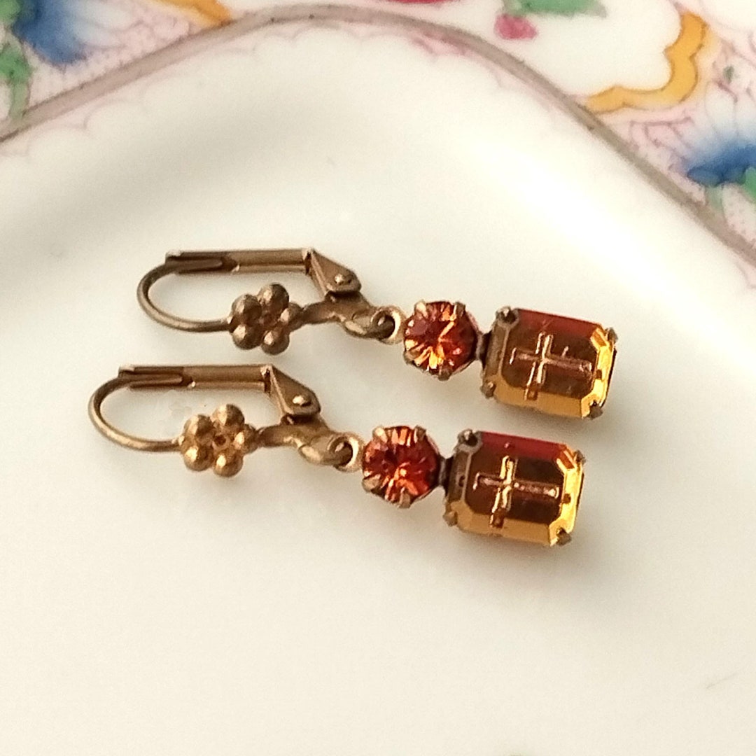 Regency Cross Earrings, Topaz Intaglio, Jane Austen, Re-enactment ...