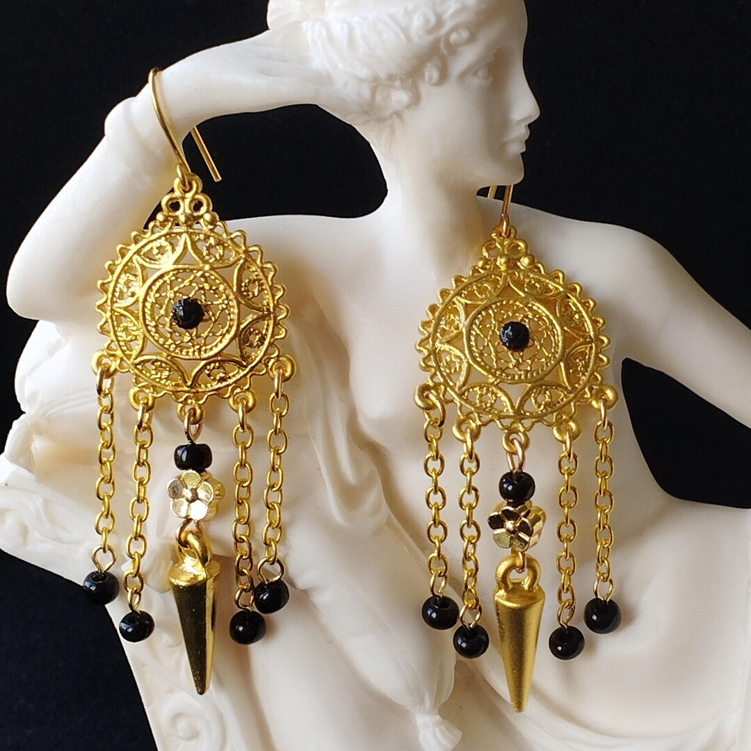 Roman Reproduction Earrings, Crotalia, Byzantine, Ancient Rome ...