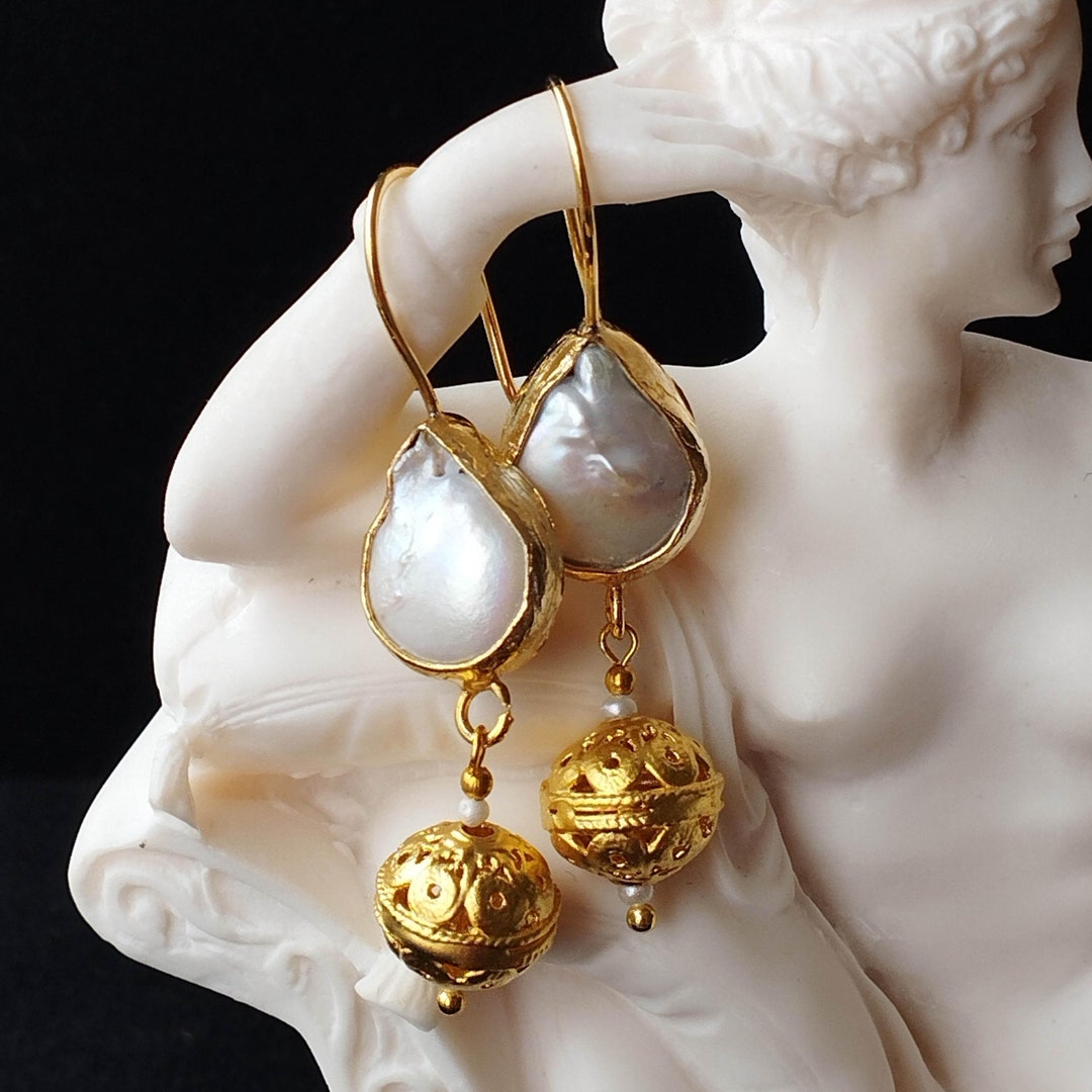 Roman Earrings, Roman Earrings Pearl, Roman Re-enactment, Roman Costume ...