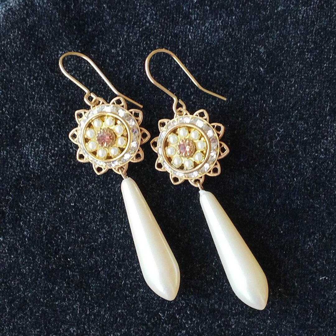 Victorian Earrings, Edwardian Earrings, Swarovski Earrings, Victorian ...