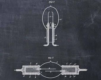 Tesla AC Motor Patent Print Tesla Art Print