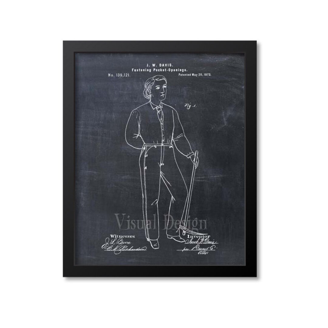 Blue Jeans Patent Print From 1873 Patent Art Print Patent Poster - Etsy