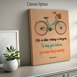 Life is Like Riding A Bicycle Albert Einstein Art Print Quote Home ...