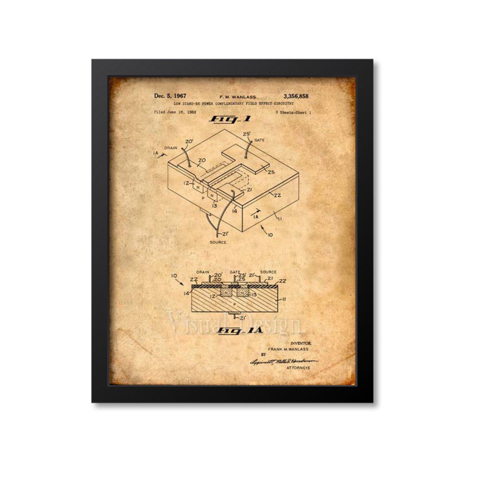 First Integrated Circuit Patent Print - Patent Art Print - Patent ...