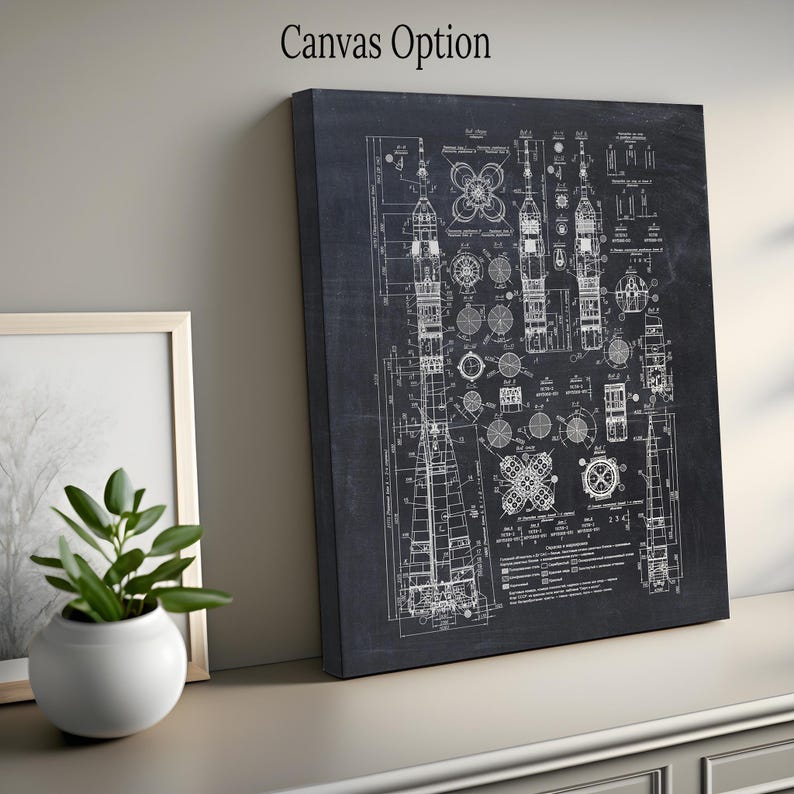 Soviet Rocket Schematics Print, Soviet Space Patent Print Poster ...
