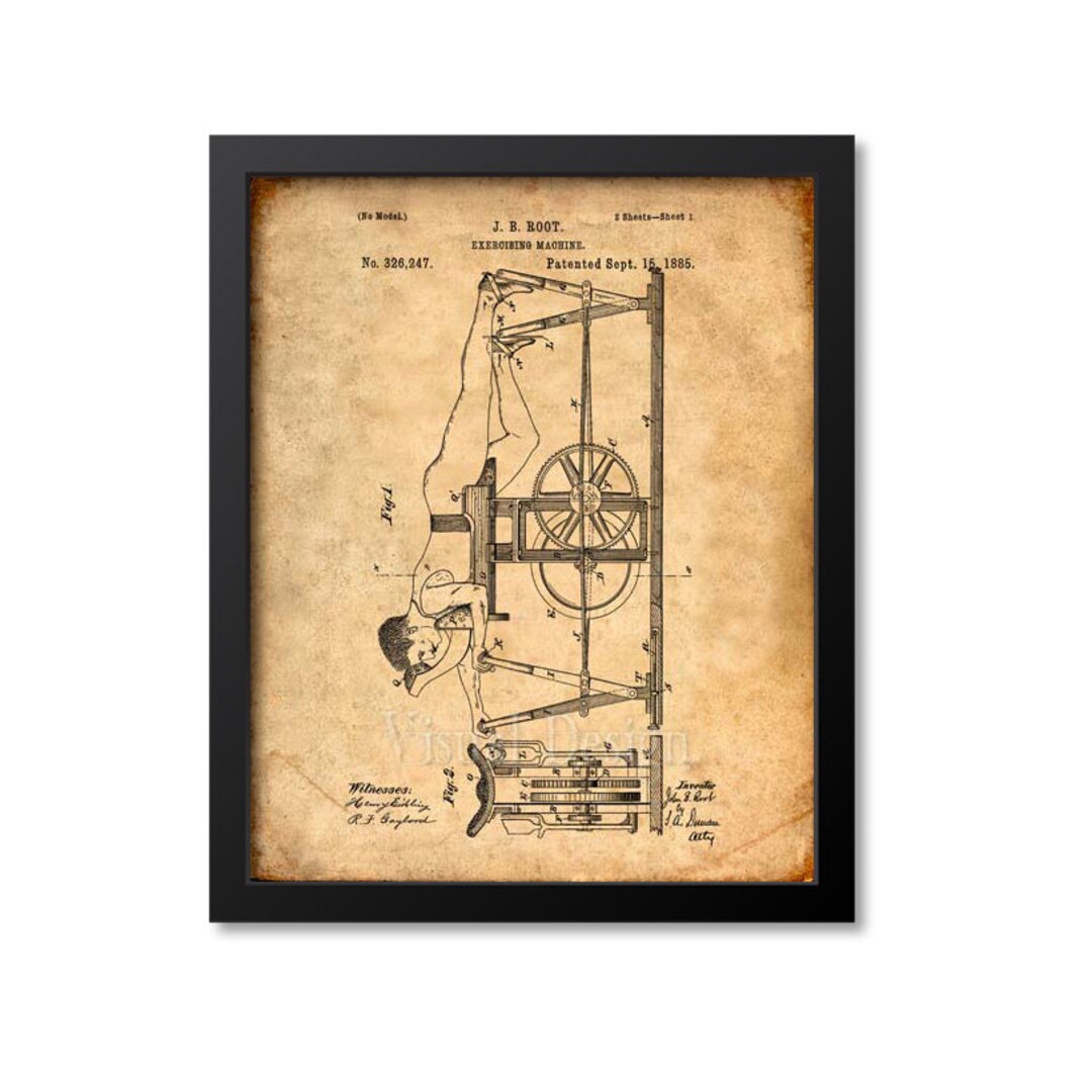 Exercising Machine Patent Print Art Gym Decor - Etsy