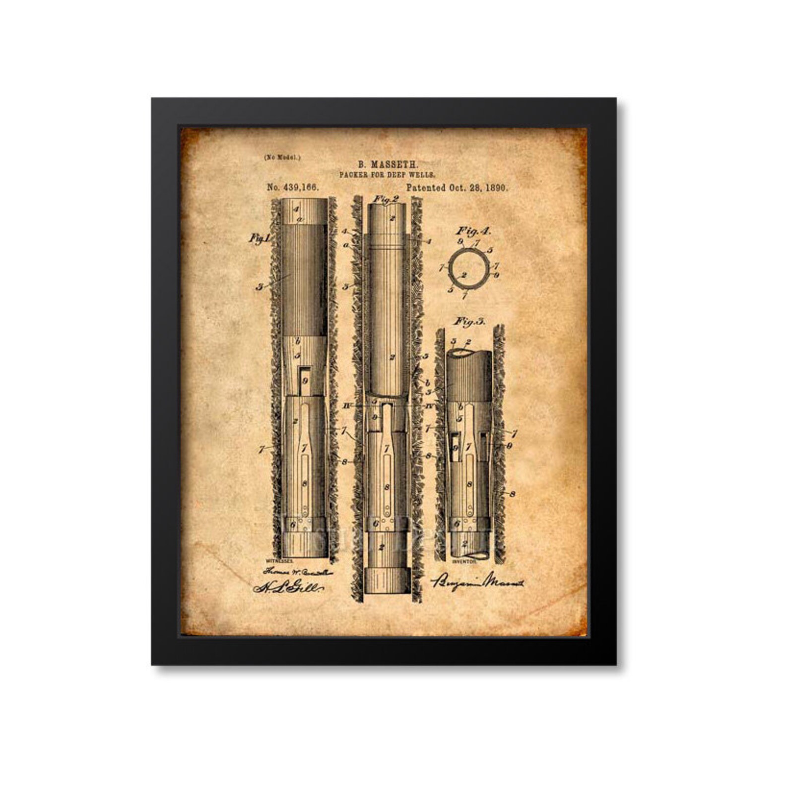 Packer for Deep Wells Patent Print - Oil Drilling Patent Art Print ...