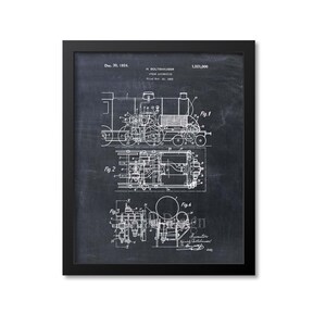 Steam Locomotive Patent Print, Steam Engine Patent Art Print, Steam ...