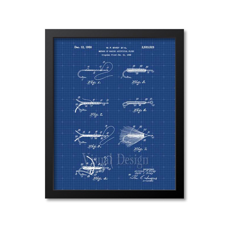 Fly Fishing Patent Print Fly Fishing Gift Poster Wall Art - Etsy