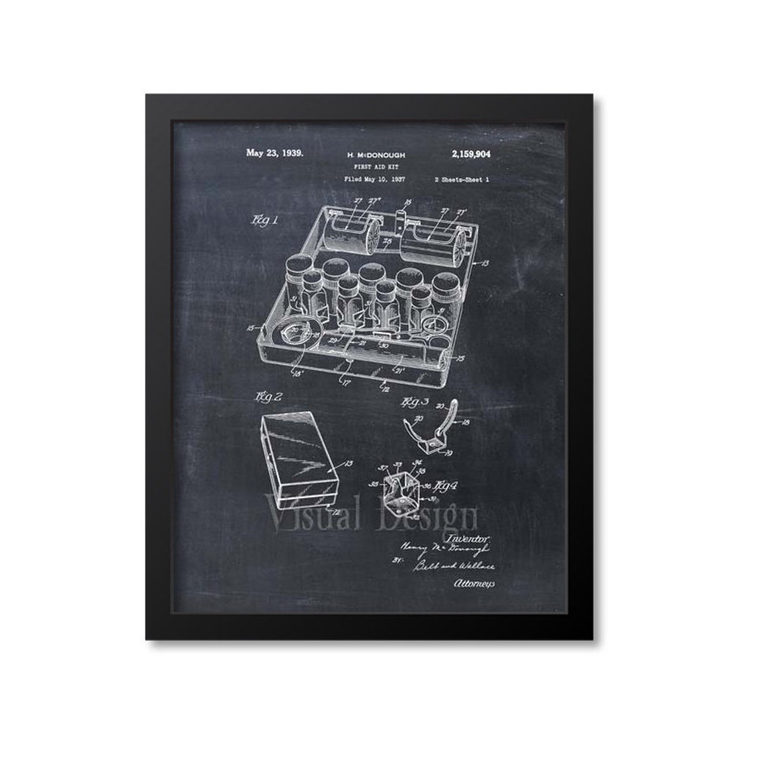 First Aid Kit Patent Print Patent Art Print Doctor Office Doctor Art ...