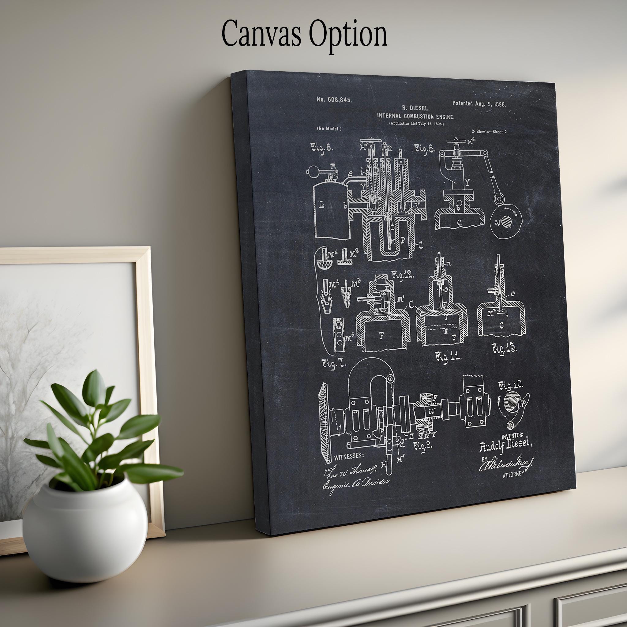 Diesel Engine Patent Print, Diesel Engine Wall Art Print - Etsy
