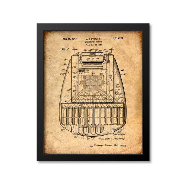 Court Reporter Stenotype Patent Print, Stenotype Patent Art, Stenograph ...