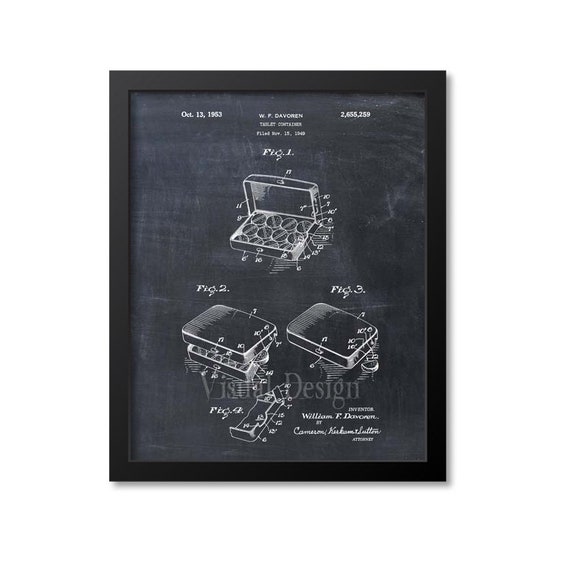 Pharmacy Tablet Container Patent Print Pharmacy Tablet | Etsy