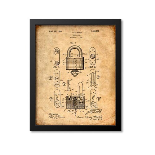 Lock Patent Print Lock Art Print Locksmith - Etsy