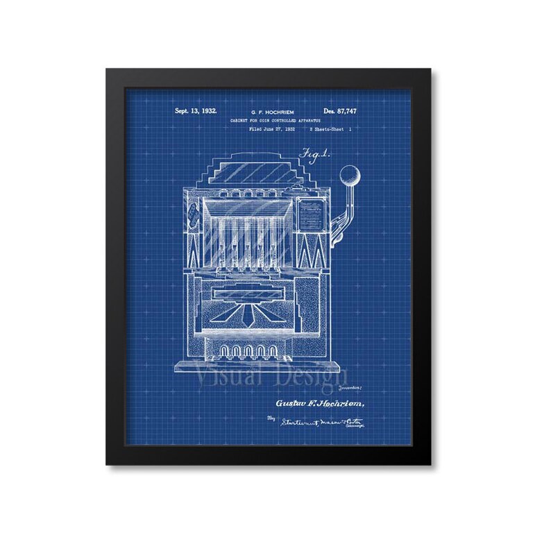 Slot Machine Patent Print Gambler Gift Patent Art Poster | Etsy