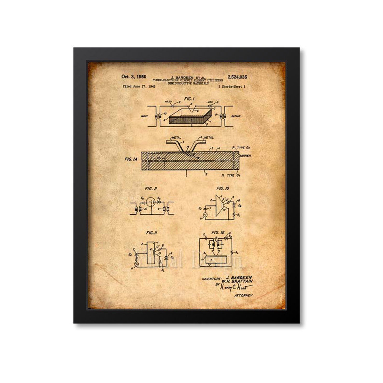 Transistor Patent Print - Patent Art Print - Patent Poster - Computer ...