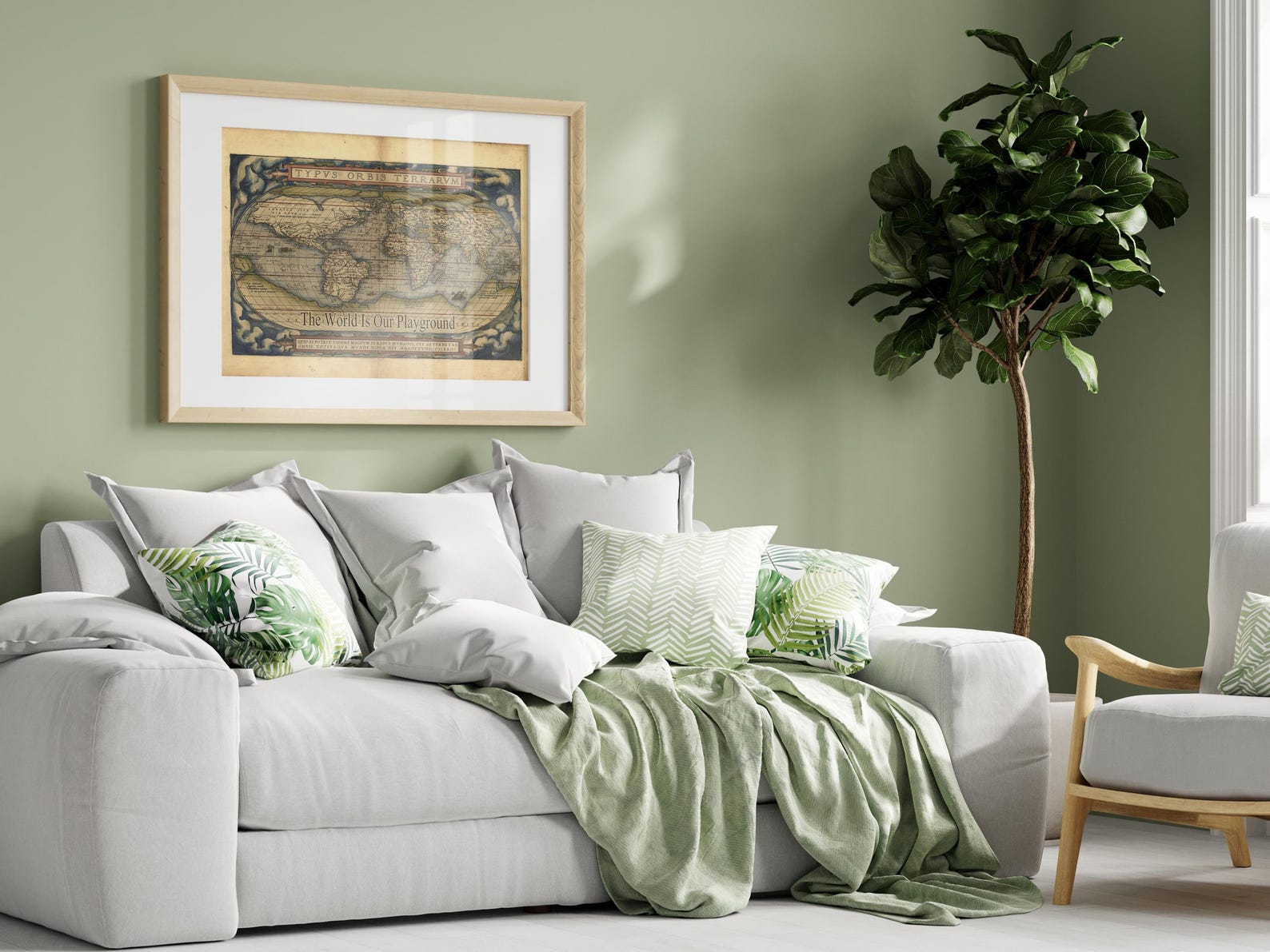 The World is Our Playground - Art Print Quote Vintage World Map ...