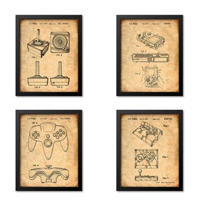 Video Games Patent Prints Wall Art, Set of 4 Gamer Boy Gift, Video Game ...