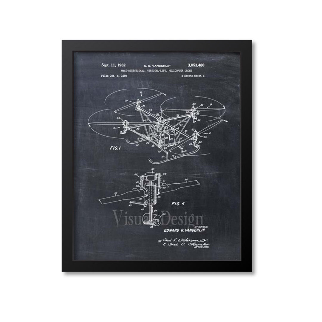 Drone Patent Print, Drone Art, Drone Gift, Drone Decor, Drone Poster ...