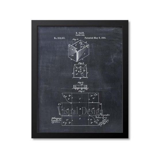 Cardboard Box Patent Print Wall Art | Etsy