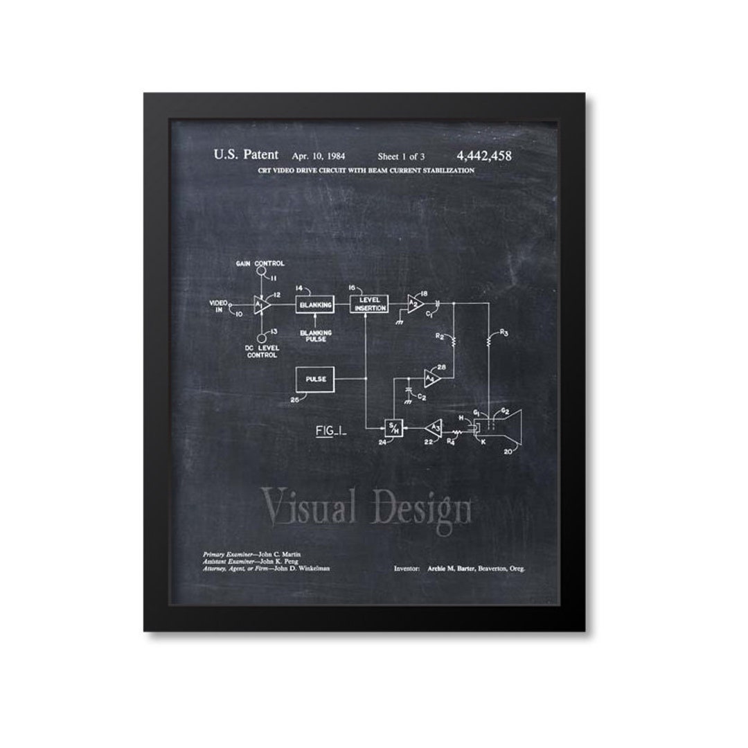 CRT Video Drive Circuit Patent Print - Patent Art Print - Patent Poster ...