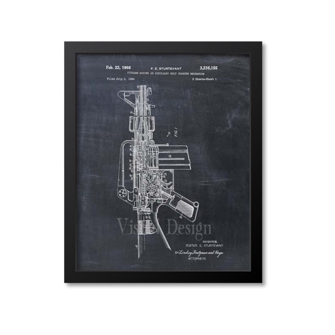 Semi-automatic Rifle Patent Print Rifle Art Print Gun Firearm Weapon - Etsy