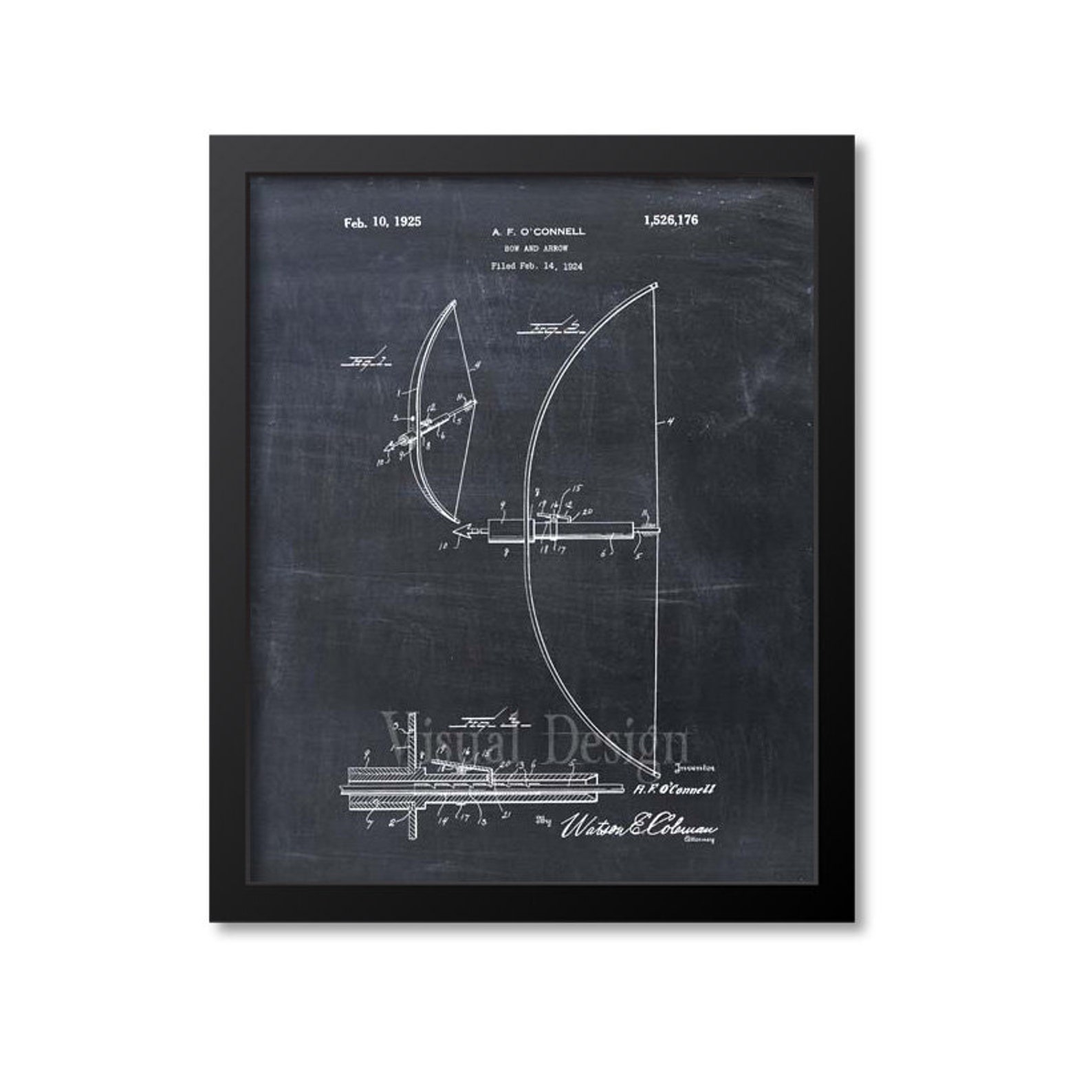 Bow and Arrow Patent Print Art Archery | Etsy