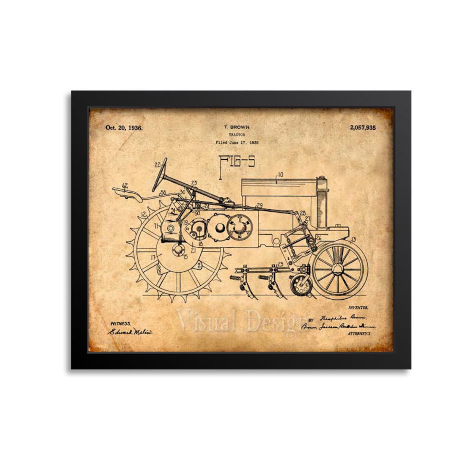 Tractor Patent Print - Patent Art Print - Farming Patent Poster ...