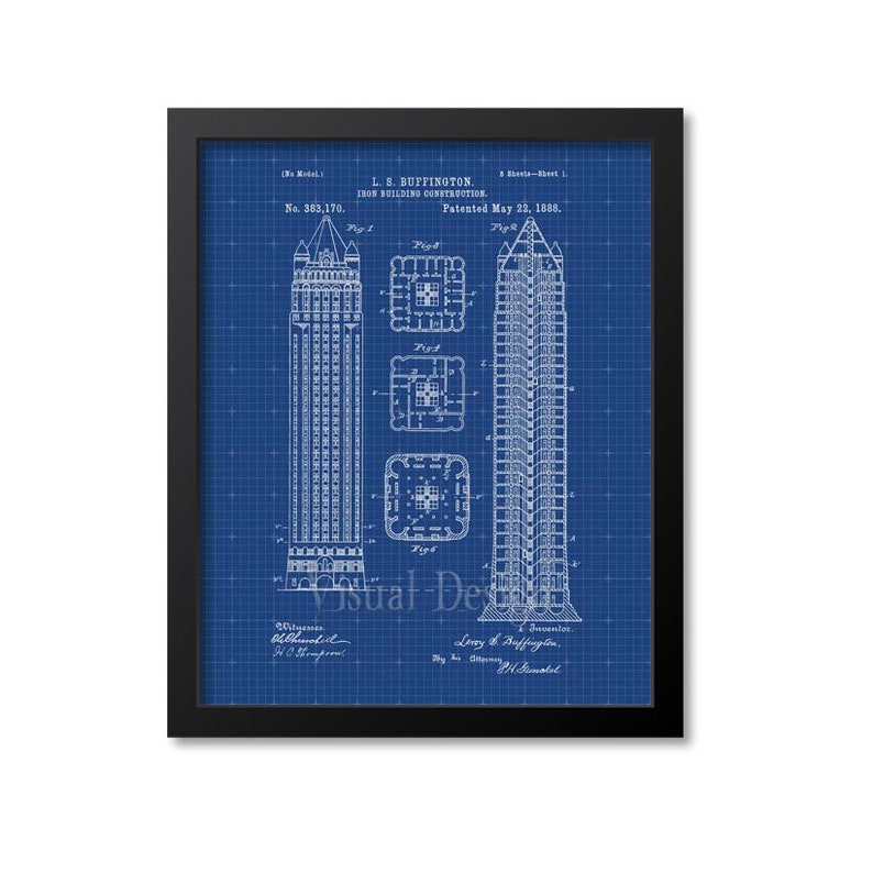 Patent Poster of an Iron Building Patent Art Print Patent - Etsy
