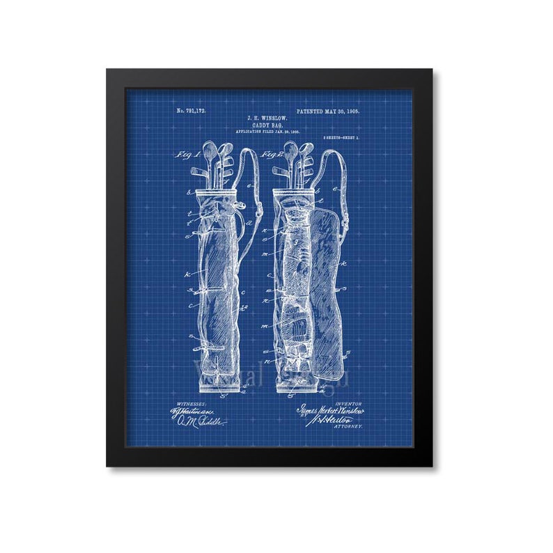 Golf Bag Patent Print Golf Gift - Etsy